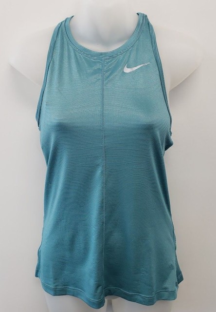Nike Dri-Fit Shine Miler Slim Fit Racerback Running Tank Top -Turquoise ...