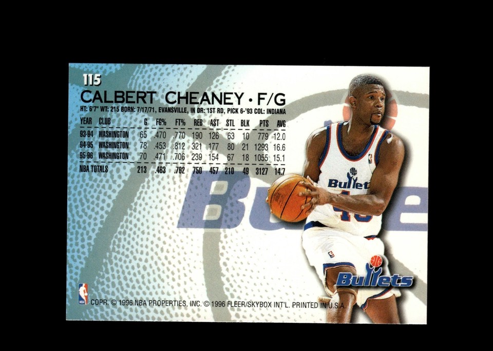 Calbert Cheaney 1996-97 Fleer Basketball #115 Washington Bullets | eBay