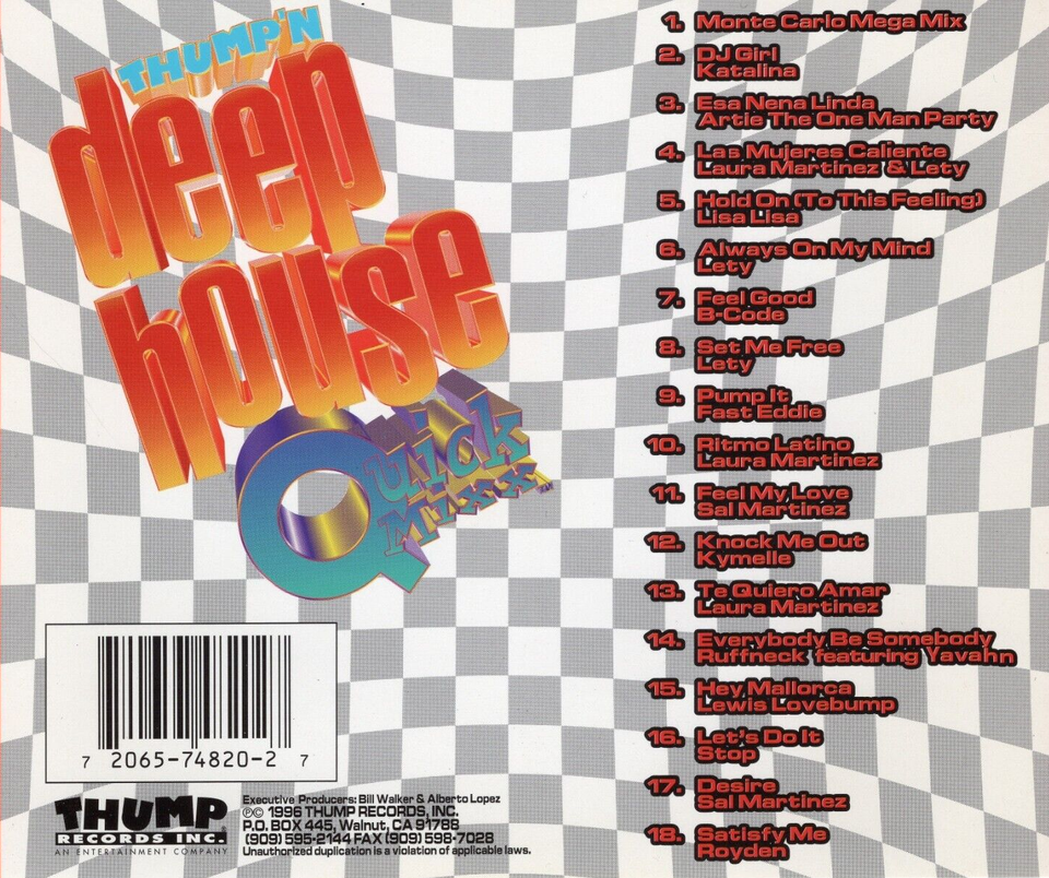 Thump'n Deep House Quick Mixx (Volume 2) (1996) B-Code, Fast Eddie ...
