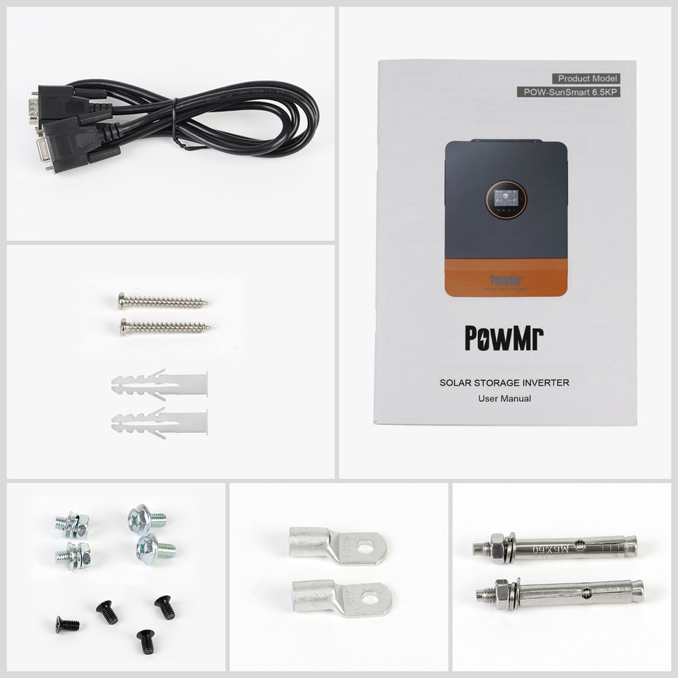 PowMr 3KW 5KW 10KW Solar Inverter Hybrid Off Grid AC110V 120A MPPT ...