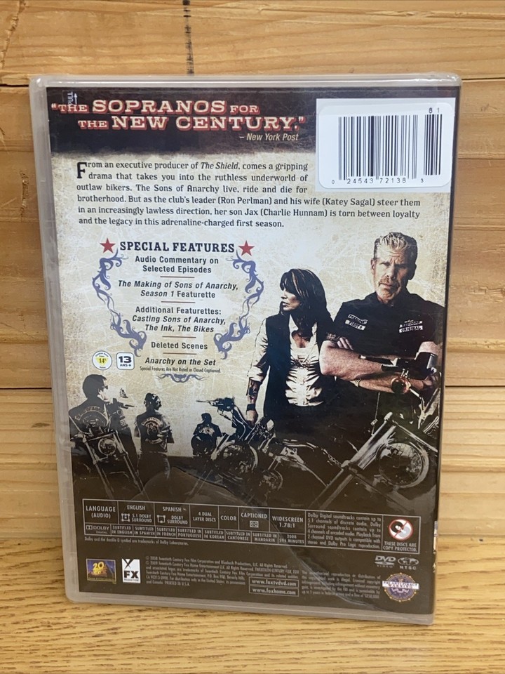 Sons of Anarchy Complete Season 1 DVD NEW Charlie Hunnam Widescreen Ron ...