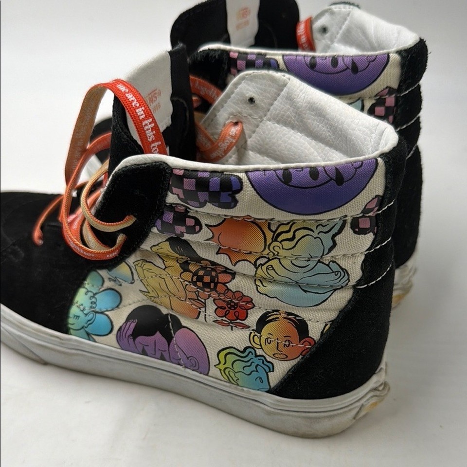 Vans Men's Sk8-Hi Black Canvas Suede Shoes Size 7.5 Skateboarding ...