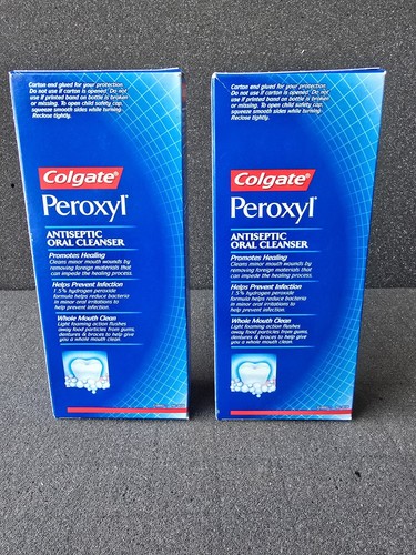 2x COLGATE PEROXYL Antiseptic Oral Cleanser Hydrogen Peroxide 8 oz ...