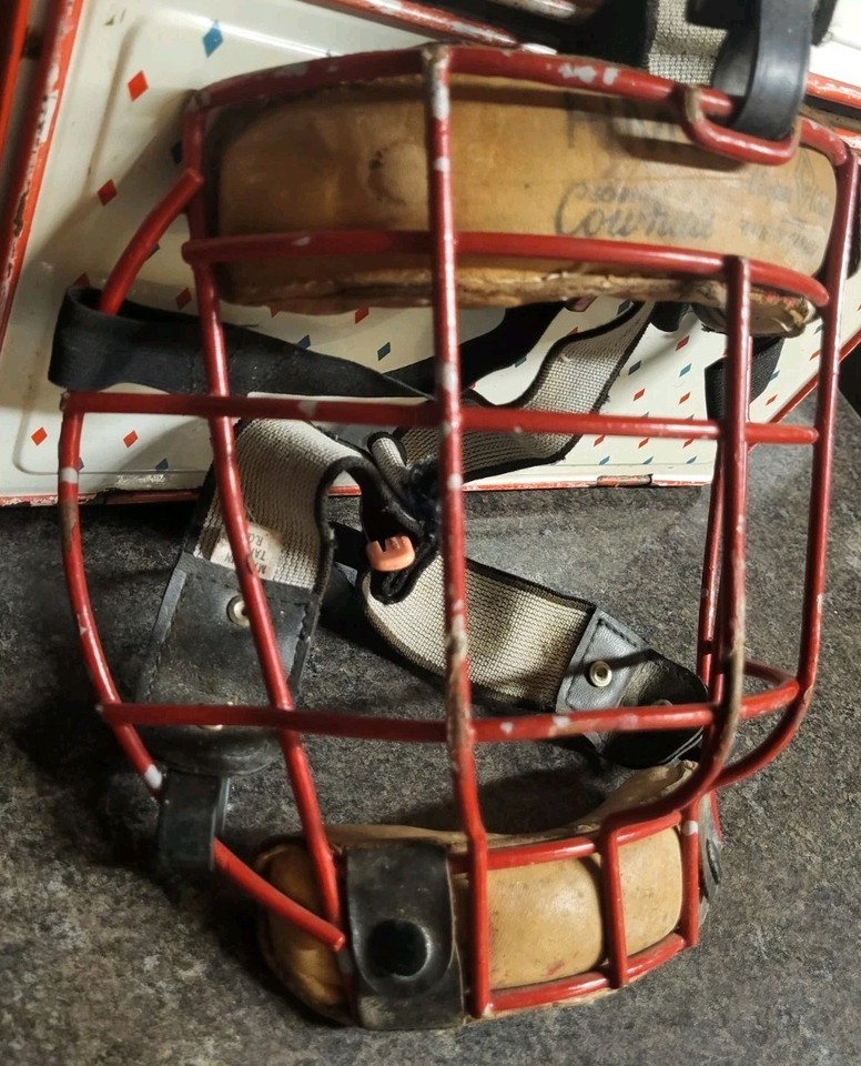 Vintage Cooper Weeks HM5 Hockey Goalie Baseball Catcher FACE MASK Red ...