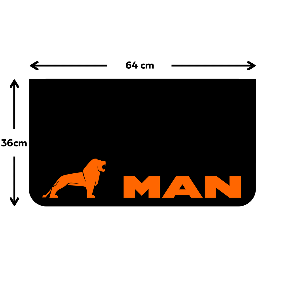 MAN Lorry HGV Truck Mudflaps 36 x 64cm Smooth Black PVC Mud Flaps ...