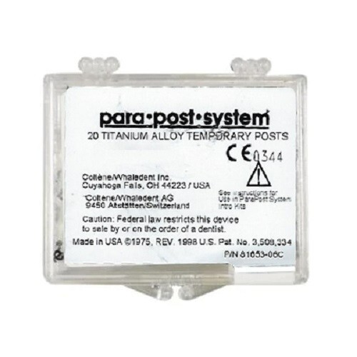 Coltene P464 ParaPost yellow .040" (1.0mm) Temporary Titanium Posts, 20 ...