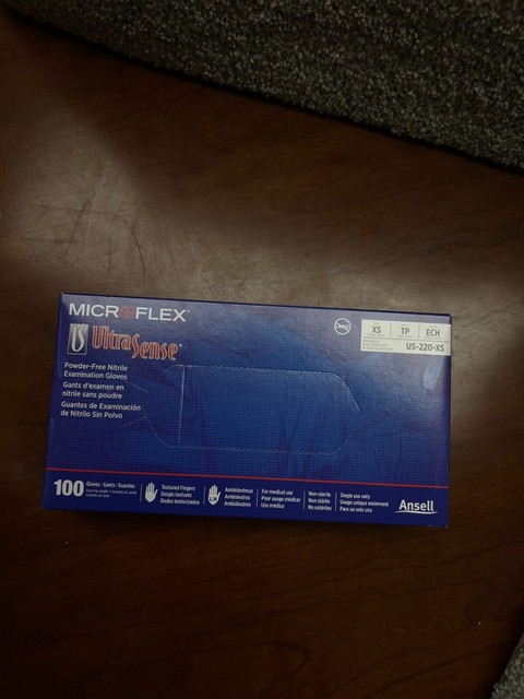 Microflex Ultra Sense 3 Boxes of 100 Glove Medium Nitrile Blue Lab ...
