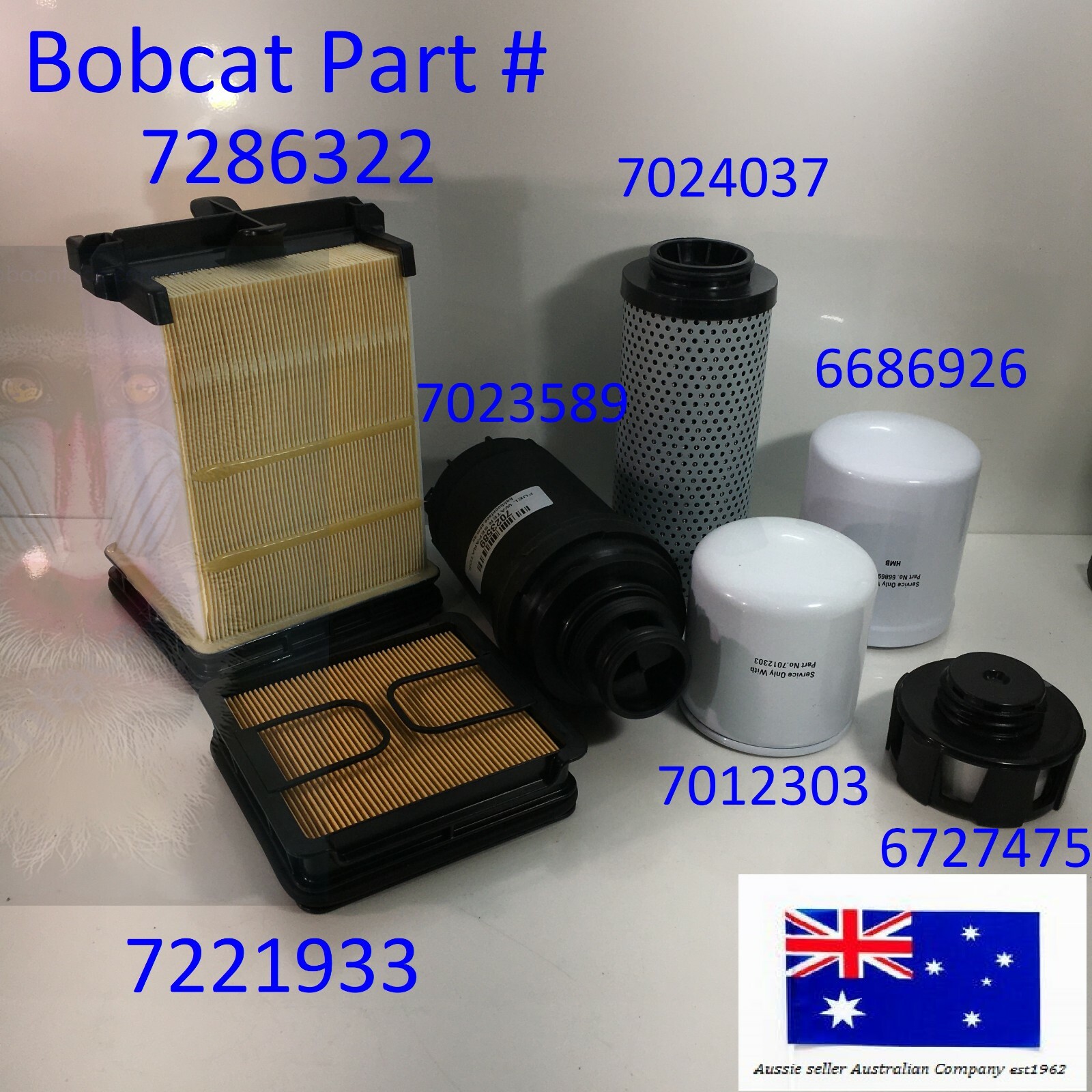 fits Bobcat Filter Service Kit S590 S595 T450 T550 T590 Oil Air Fuel ...