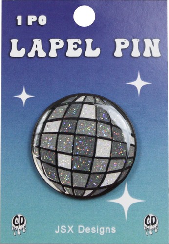 3419 Glittery Disco Ball 1970s Groovy Retro Dance Enamel Pin Badge ...