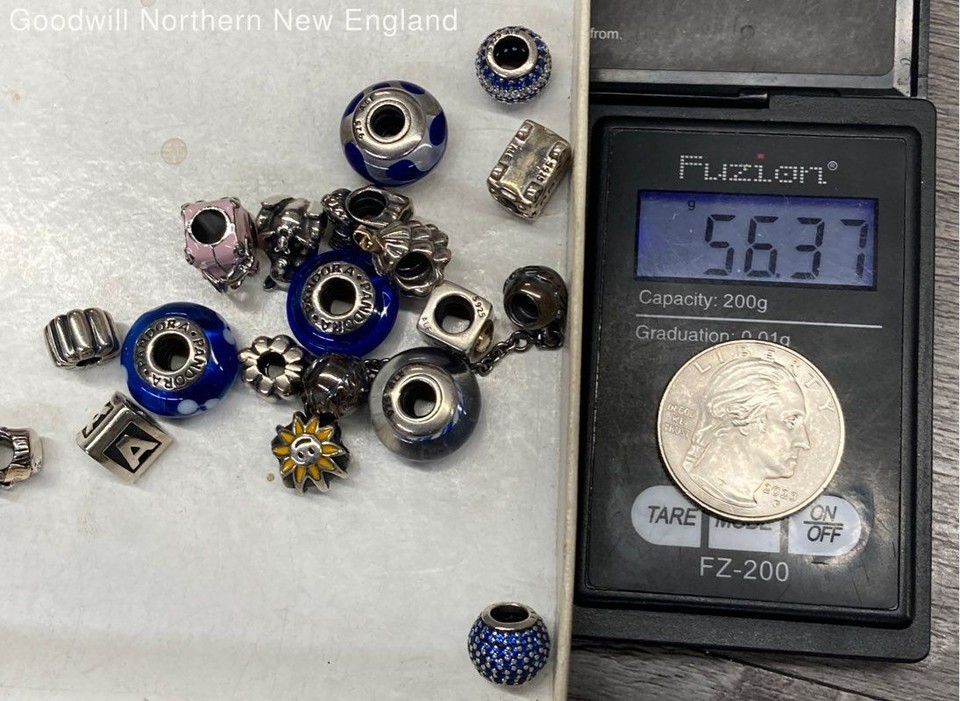 925 Marked Sterling Silver Pandora ALE Charms Lot w. Letter A Kangaroo ...