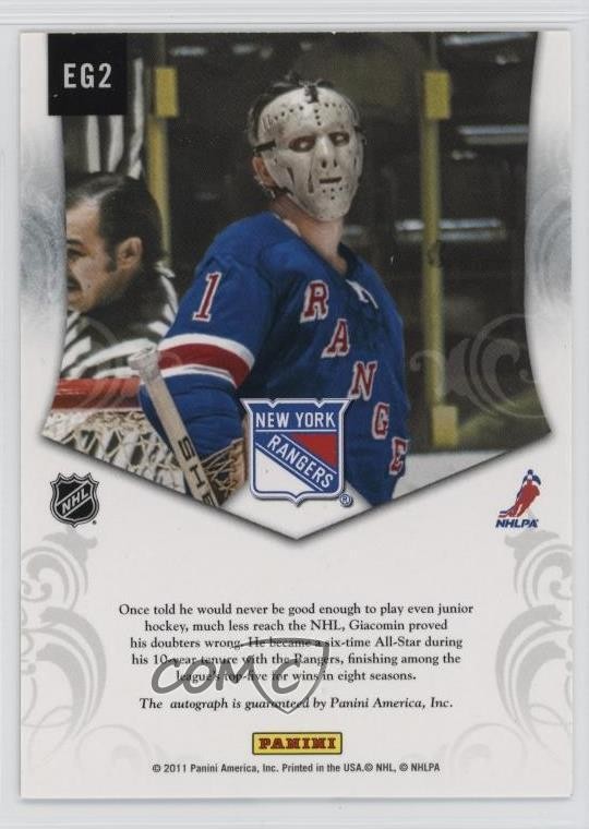 2010-11 Panini Dominion Private Signings Ed Giacomin #EG2 Auto HOF f0l ...