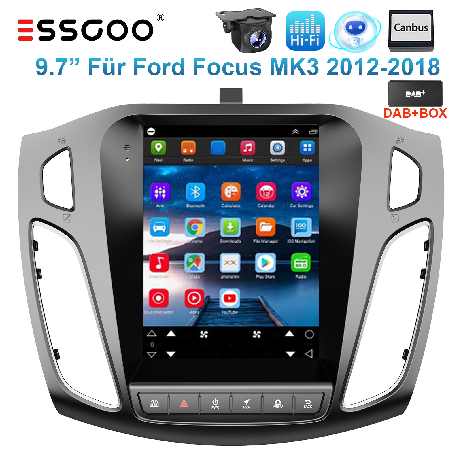 Für Ford Focus MK3 12-18 DAB+ 9.7" Autoradio Android 13 GPS NAVI ...