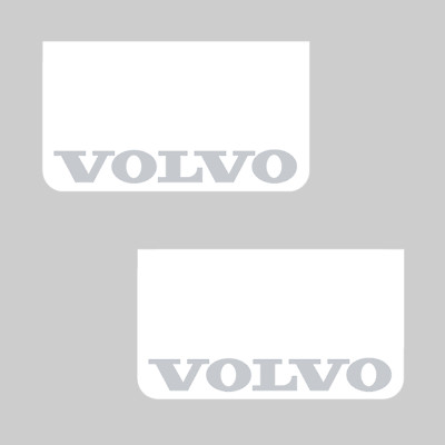 Volvo Lorry HGV Truck Mudflaps 36 x 64cm White PVC Mud Flaps Silver ...