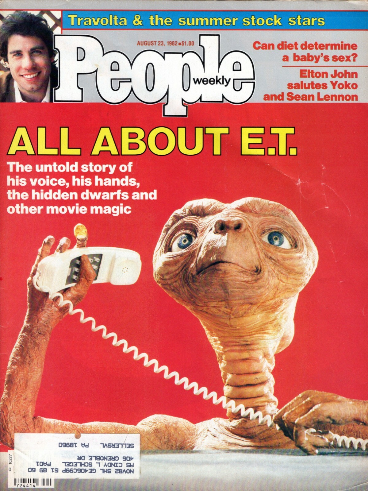 PEOPLE MAGAZINE-AUGUST 1982-E.T. STEVEN SPIELBERG'S SMASH MOVIE-JOHN ...