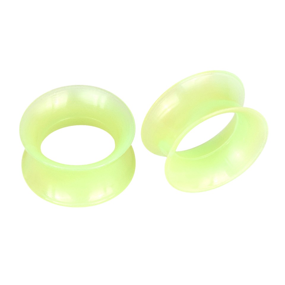 2PCS Soft Silicone Ear Flesh Tunnels Ear Gauges Plugs Earskin Expander ...