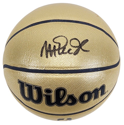Lakers Magic Johnson Signed Gold Wilson 75th Anniversary Basketball BAS ...