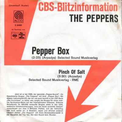 The Peppers Pepper Box / Pinch Of Salt Vinyl Single 7inch NEAR MINT Alco | eBay.de
