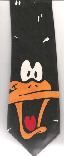 Tie, Looney Tunes DAFFY DUCK the Dark SPOOKY EYES Black Orange White ...