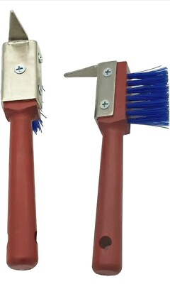 Horse head brush with wooden handle, horseshoe hook cleaning brush | eBay