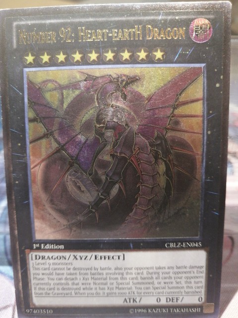 NUMBER 92: HEART-EARTH DRAGON CBLZ-EN045 ; 1st Edition Ultimate Rare ...
