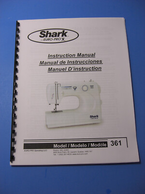 Shark Euro Pro X Model 361 Sewing Machine Manual - Printed | eBay