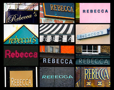 REBECCA Name Poster featuring photos of actual signs | eBay