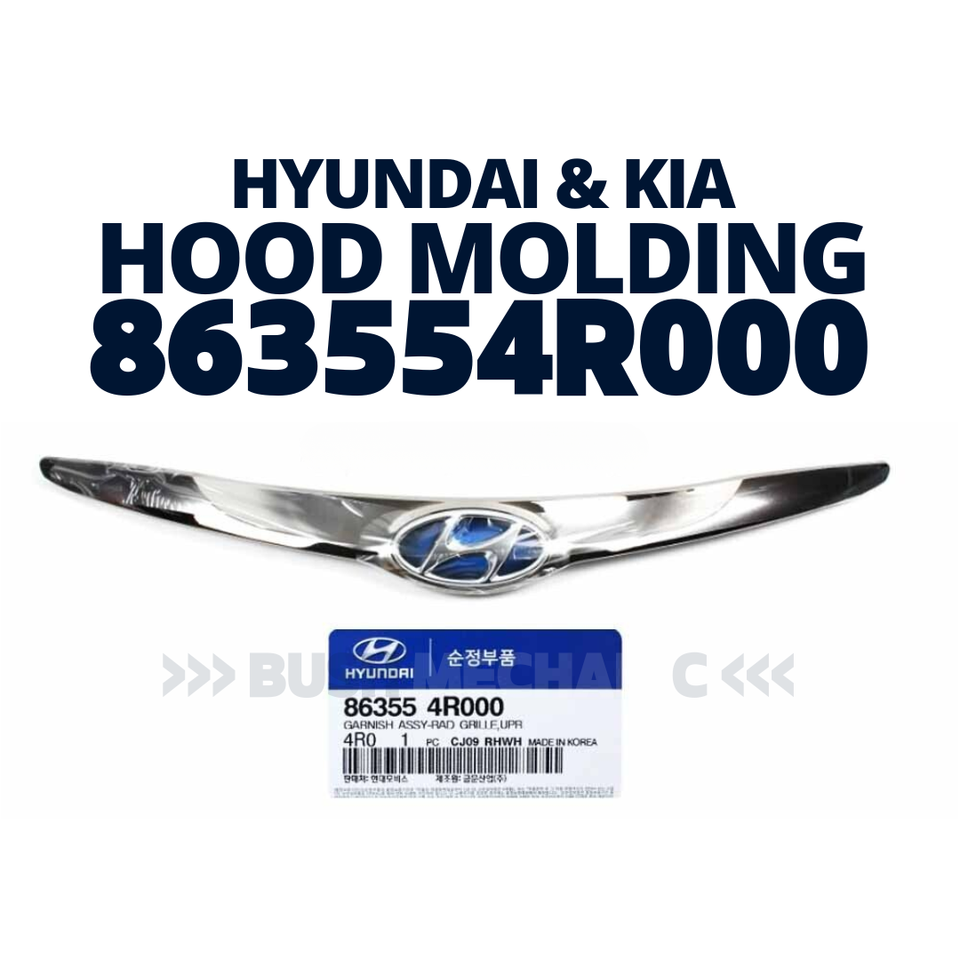GENUINE OEM Hyundai Kia Hood Molding Garnish Assy Rad Grille Upper ...