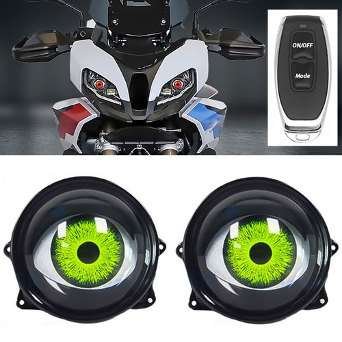 Remote Control LED Dynamic Devil Eyes LED Headlight Projector Lens ...