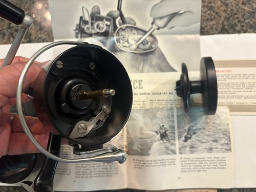 Vintage Garcia Mitchell 306 Spinning Fishing Reel with Manuals & spool ...