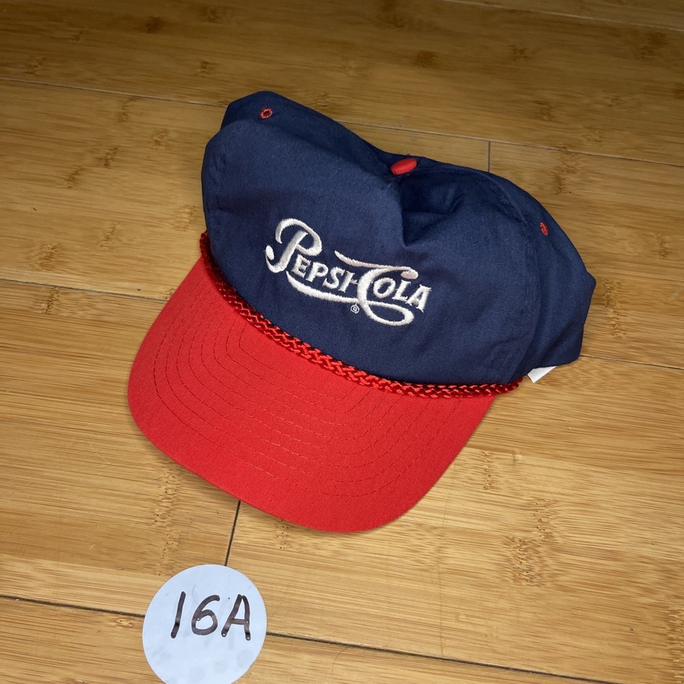 Vintage Pepsi-Cola Pepsi Navy Blue Red Rope Trucker Snapback Hat Cap ...