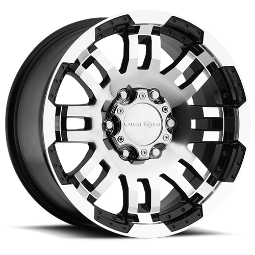 1 New 15x6 Vision 375 Warrior Black Machined Face 6x139.7 6x5.5 ET0 ...