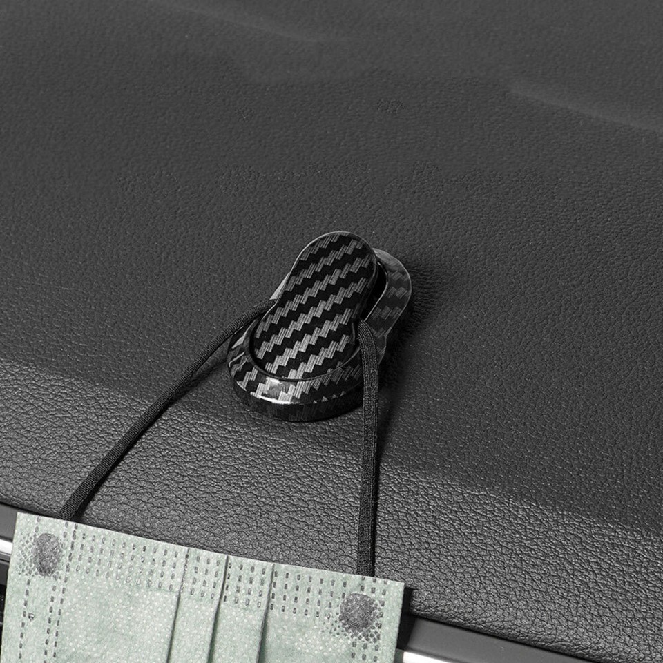 2pcs Carbon Fiber Hooks For Car Interior Dashboard Hook Holder Clips ...