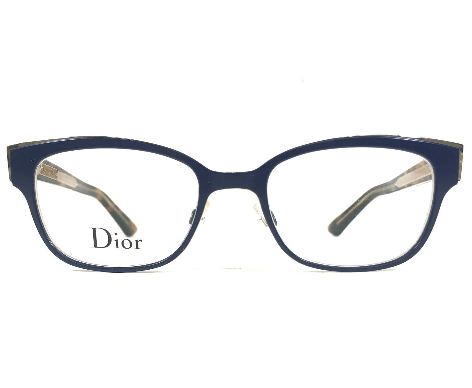 Christian Dior Eyeglasses Frames Montaigne n12 MXQ Blue Tortoise Gold ...