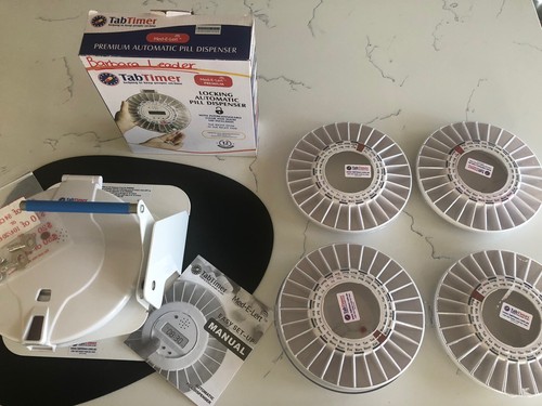 TabTimer Automatic Pill Medication Locked Dispenser With Tipping Tray ...