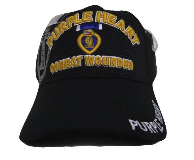 Embroidered Purple Heart Combat Wounded Shadow Baseball Military Cap ...