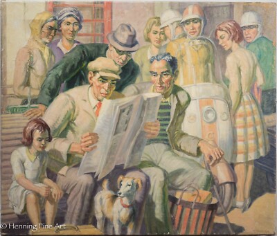 Beautiful Harold Dearden Oil Painting Busy Composition Signed & Rare ...