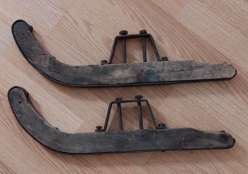 Antique Weathered Wood & Metal Rails Sled Runners | eBay