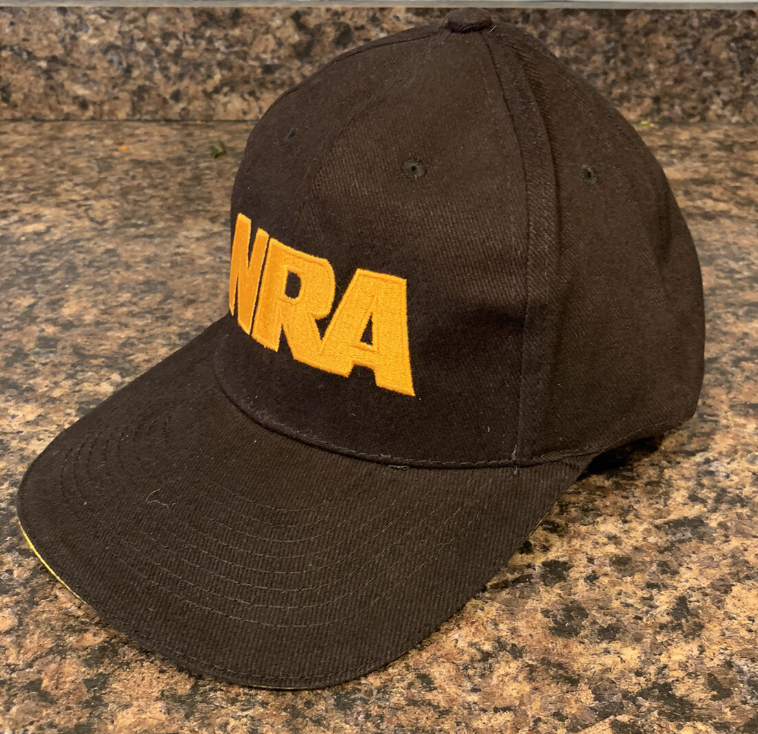 New NRA Membership Embroidered Hat Cap Adjustable Black Gold w/USA Flag ...