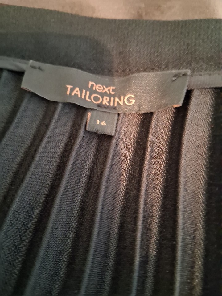 Size 16 Black Pleated Maxi Skirt From Next Tailoring polyester | eBay UK