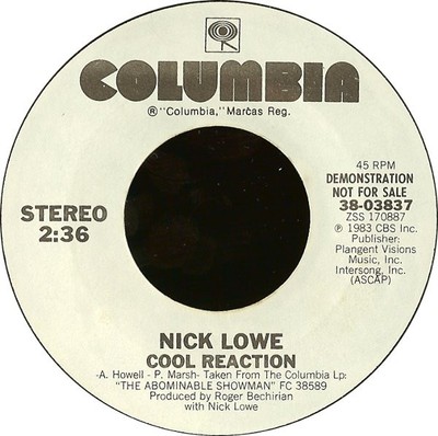 Nick Lowe - Cool Reaction (7", M/Print, Promo) | eBay