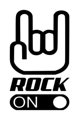 Rock On Decal #1 3""x5" Choose Color | eBay