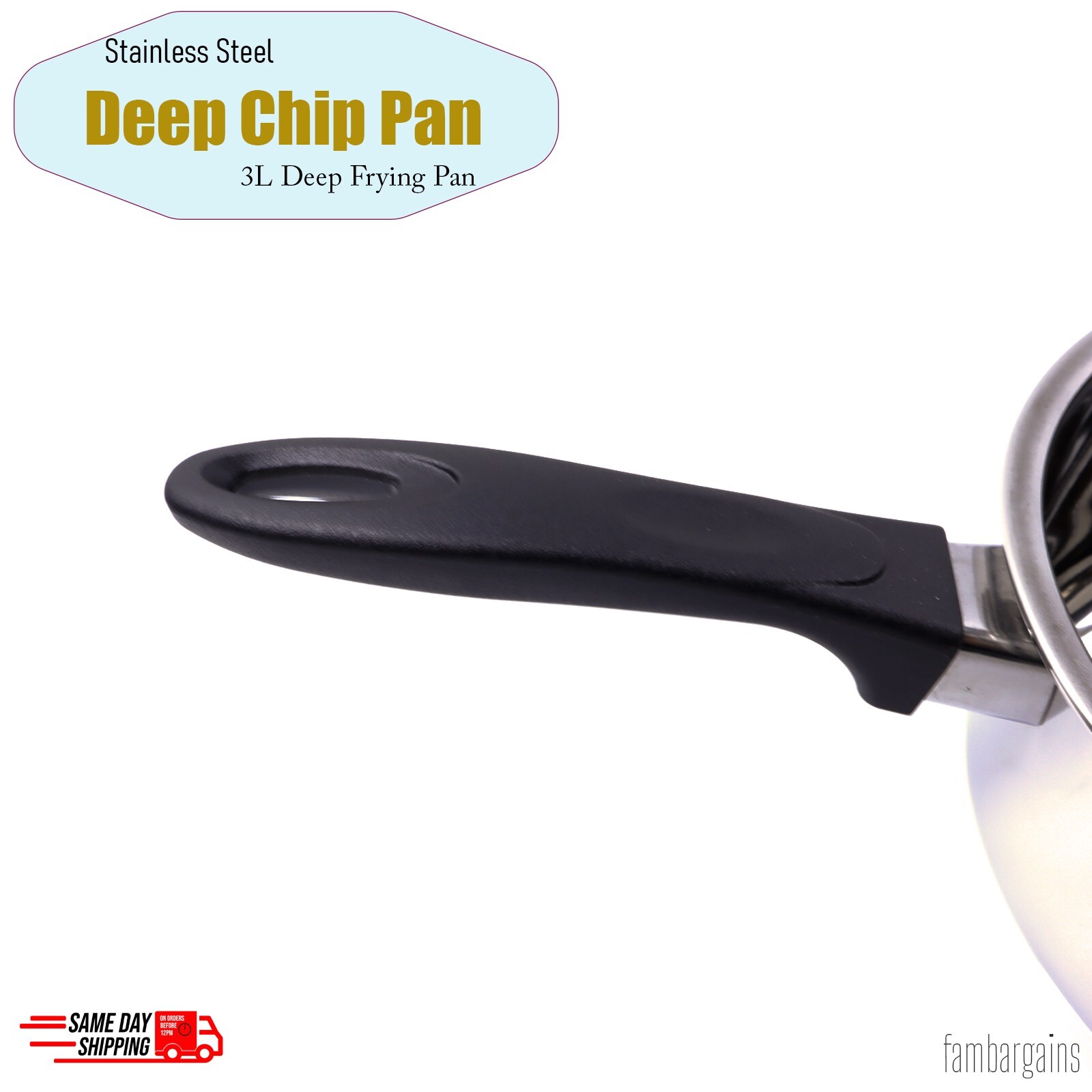 Stainless Steel Chip Pan Deep Cooking Fryer Pot Frying Basket Saucepan ...