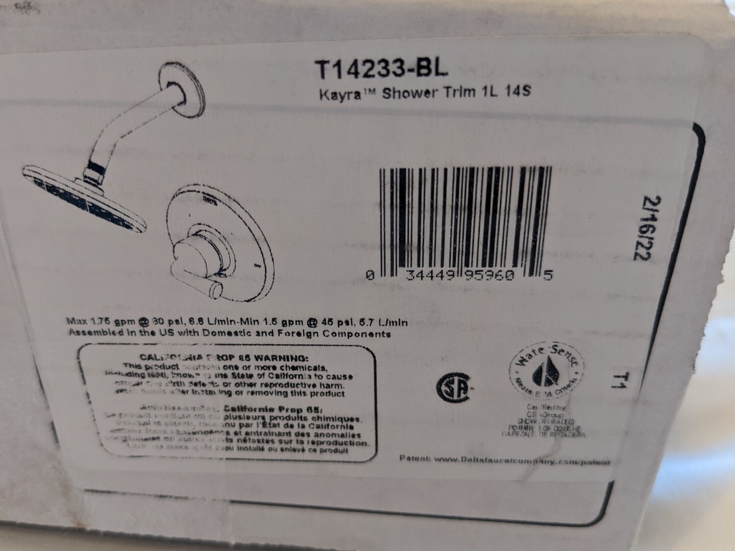 Delta T14233-BL Kayra Monitor 14 Series Single Function Shower Only in ...