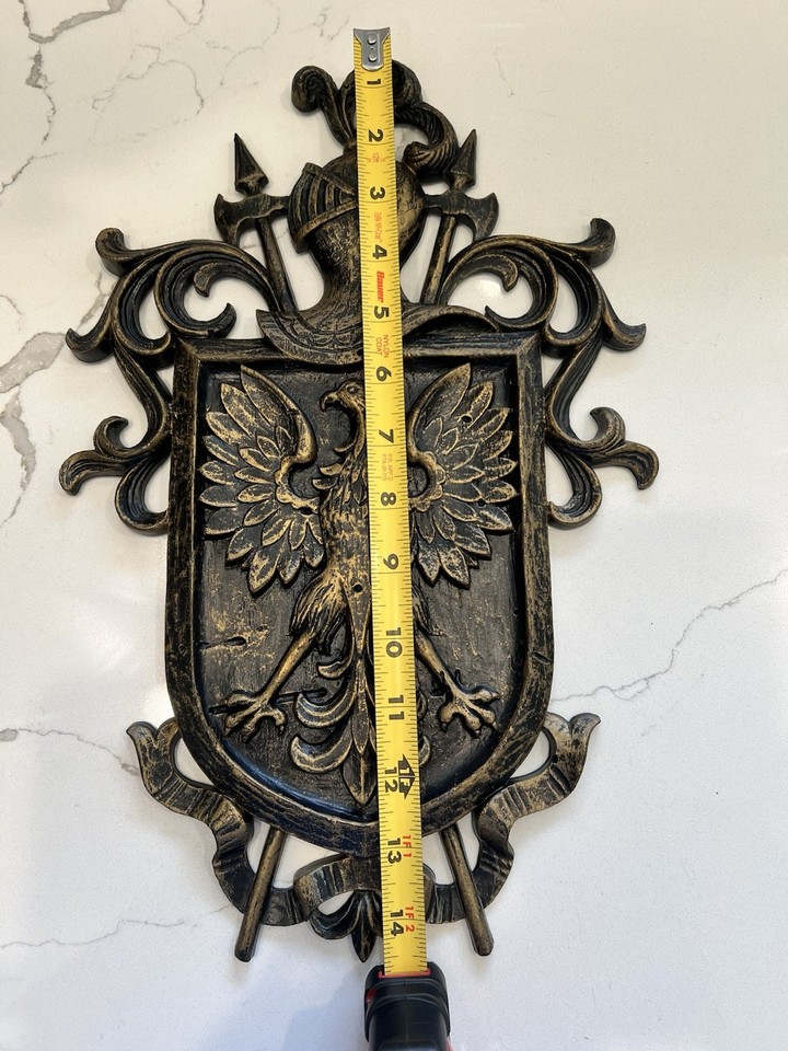 Syroco Copper Craft Guild Medieval Wall Plaque Eagles Crest Knight ...