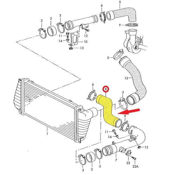 Turboscarico Tubo Intercooler Per VW LT 28-35 / LT 28-46 2.5 TDI ...