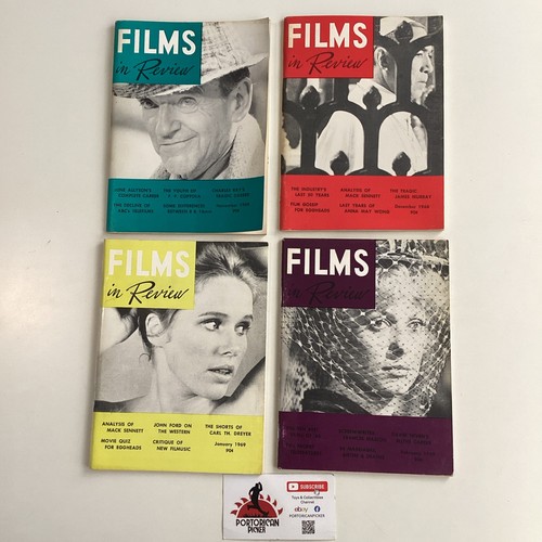 LOT OF 4 VINTAGE 1968 FILMS IN REVIEW MAGAZINE MOVIE ARTISTS FAMOUS ...