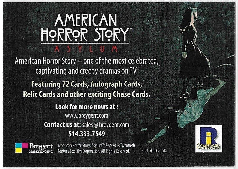 American Horror Story Asylum ~ PROMO CARD Rhode Island Comic Con Ri | eBay