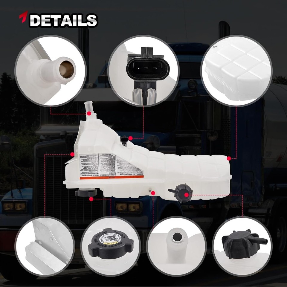 TEMSONE 603-5403 Front Engine Coolant Reservoir Kenworth/Peterbilt ...