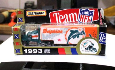 Matchbox Team NFL 1993 Miami Dolphins Ford Aeromax & Trailer - Limited ...