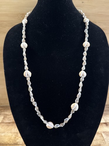 Cowrie & Brown Mini Conch Shell Necklace Continuous Strand 32” Long | eBay
